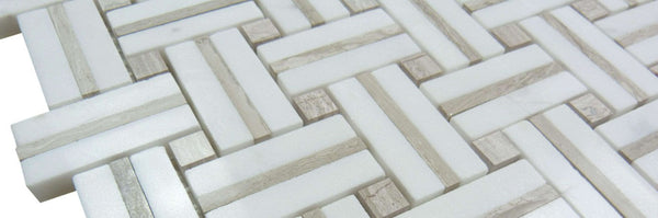 Ultra Weave Collection Marble Mosaic Tile | Basketweave Marble Mosaics ...
