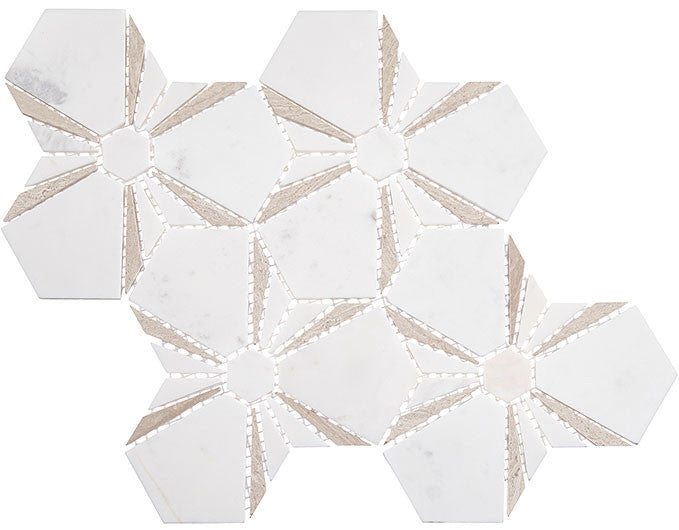 Nectura Collection Marble Mosaic Waterjet Tile NEC-6292 Votage – Tile ...