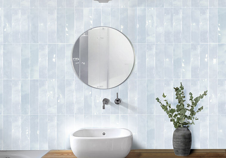 Scenic Mood Ranch Calm 3x12 Ceramic Subway Tile | Blue Undulated Tile ...
