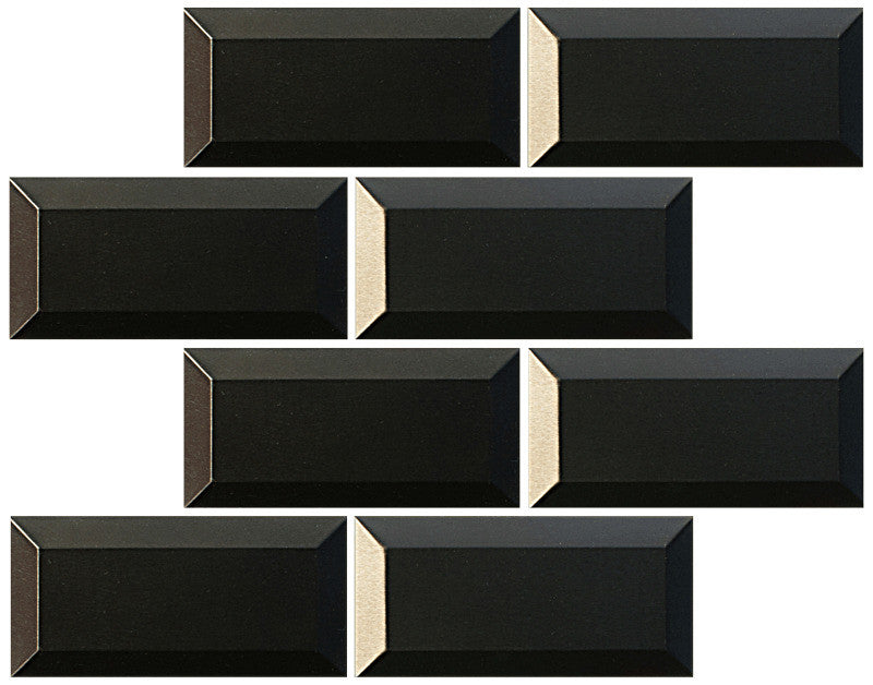 Brushed Gun Metal 3 x 6 Beveled Subway Tile | Modern Metallic Tile ...