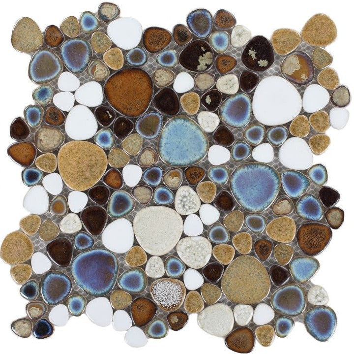 UT-705 Mango Heart-Shaped Porcelain Mosaic | Handmade Pool & Wall Tile ...