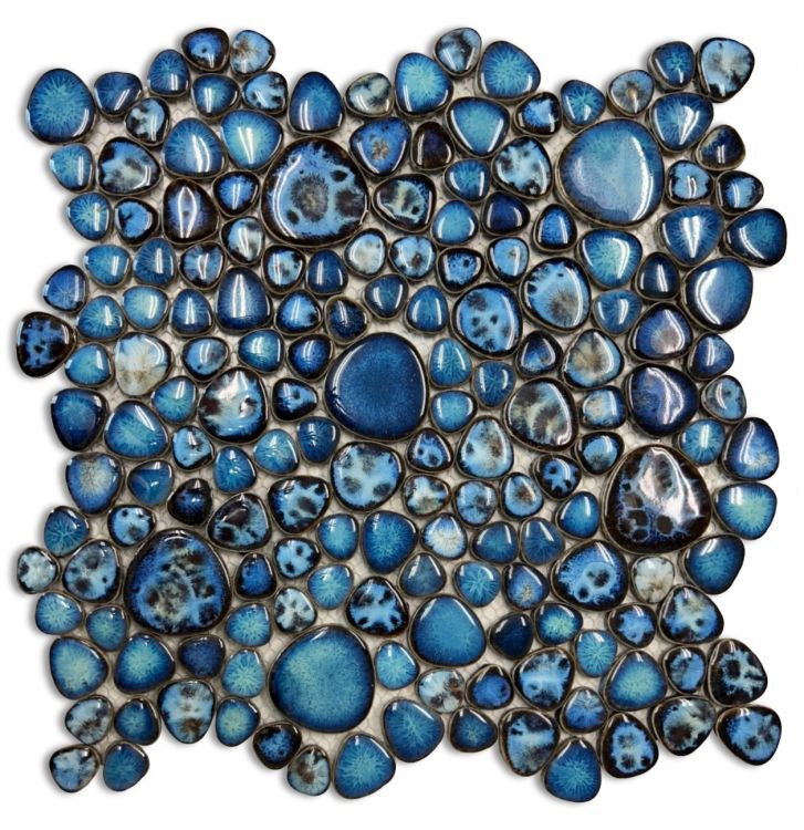 Lake UT-4150 Polished Pebble Mosaic – Porcelain Tile for Pools & Bath